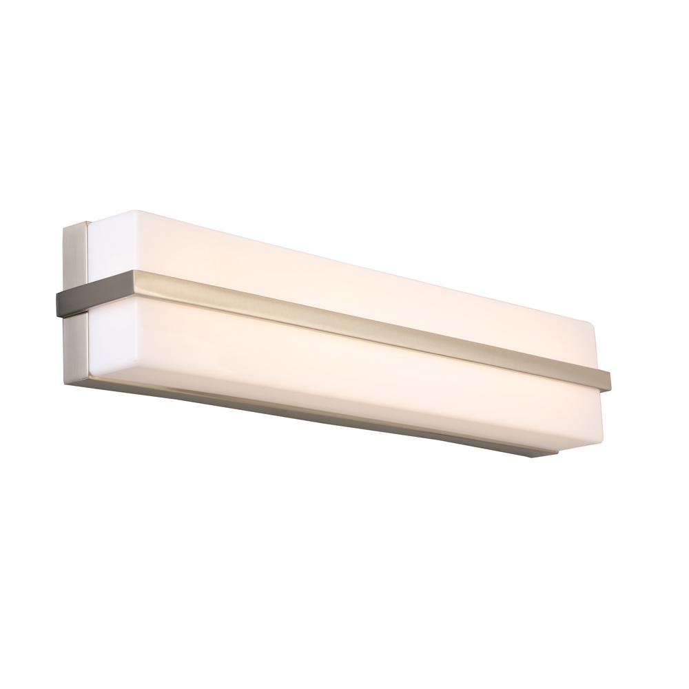 Luminosa 24 in. Brushed Nickel LED Linear Vanity Light Bar with Frosted ...