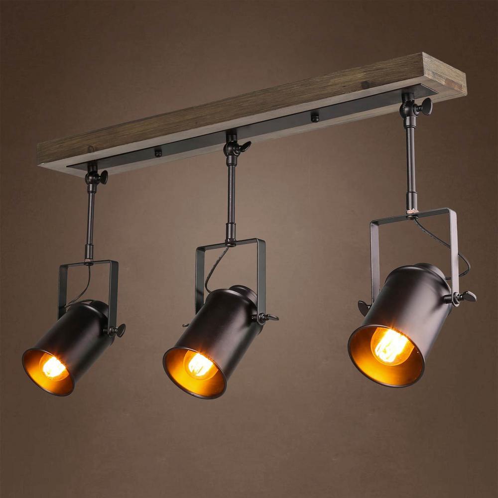LNC 2-Light Farmhouse Track Lighting Industrial Ceiling Spotlight with ...