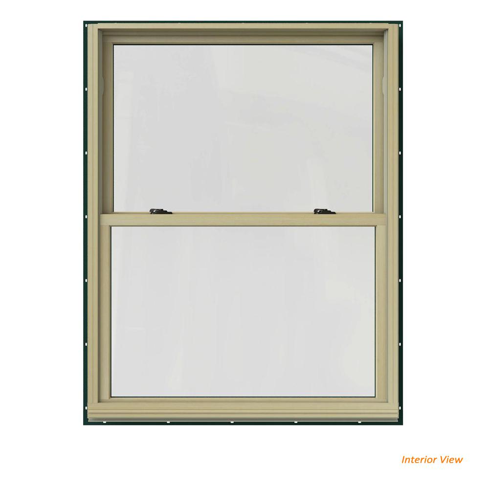 JELD-WEN 37.375 in. x 48 in. W-2500 Series Black Painted Clad Wood ...