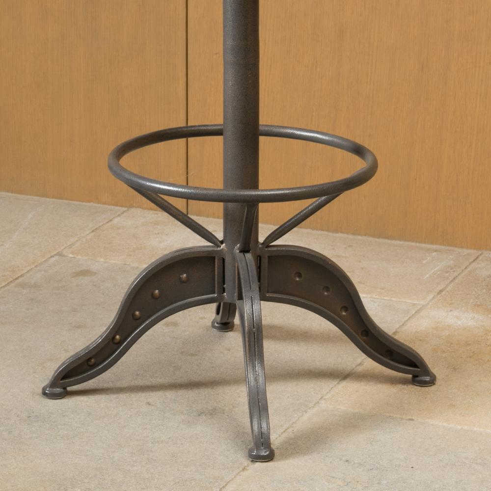 Noble House Grayson 46.46 in. Grey Adjustable Bar Stool (Set of 1)-1145 ...
