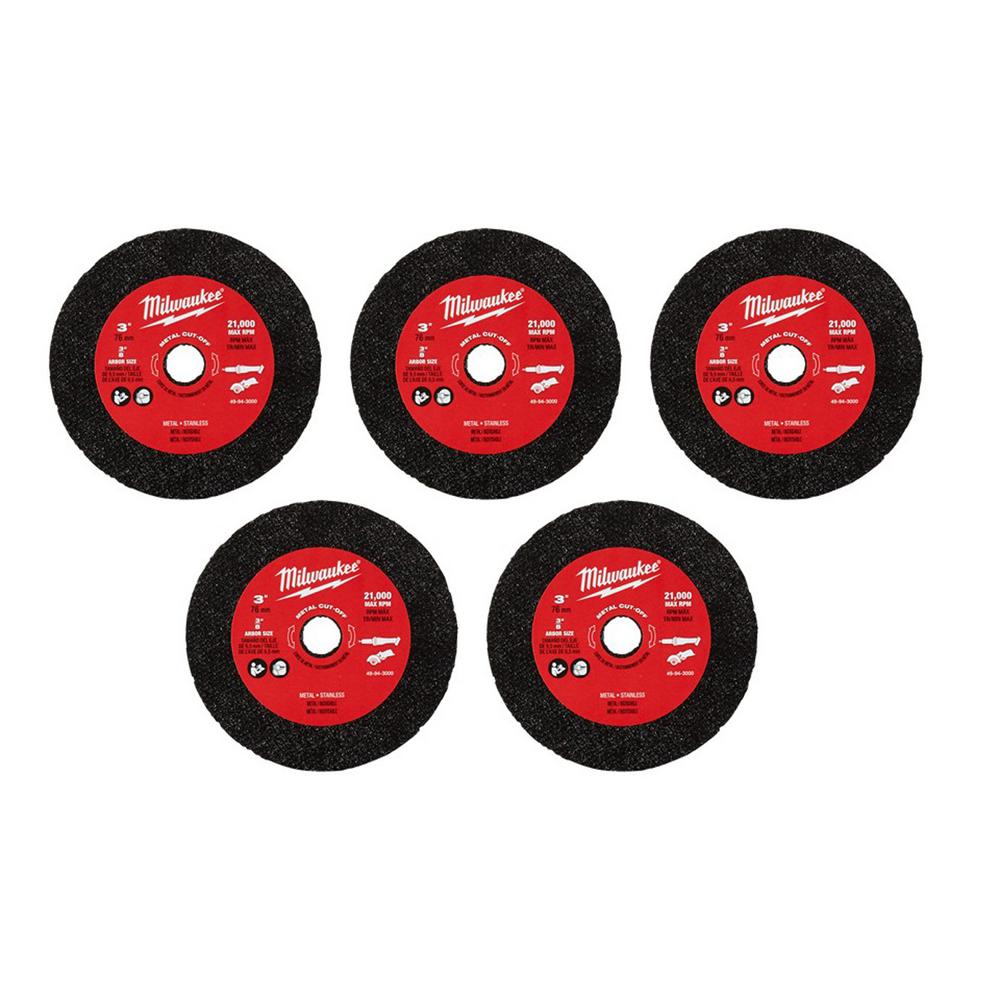 Milwaukee 3 in. Metal Cut Off Wheel (15-Pack)-49-94-3000-5X - The Home ...