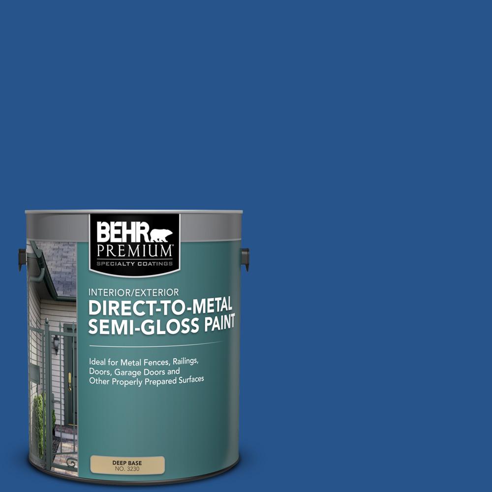 BEHR PREMIUM 1 gal. #PPU15-03 Dark Cobalt Blue Semi-Gloss Direct to ...