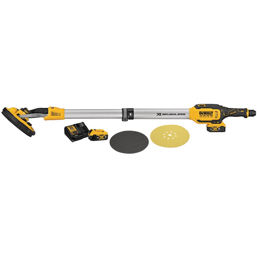 DEWALT 20-Volt MAX Cordless 9 in. Drywall Sander with (2) 20-Volt 5.0Ah ...