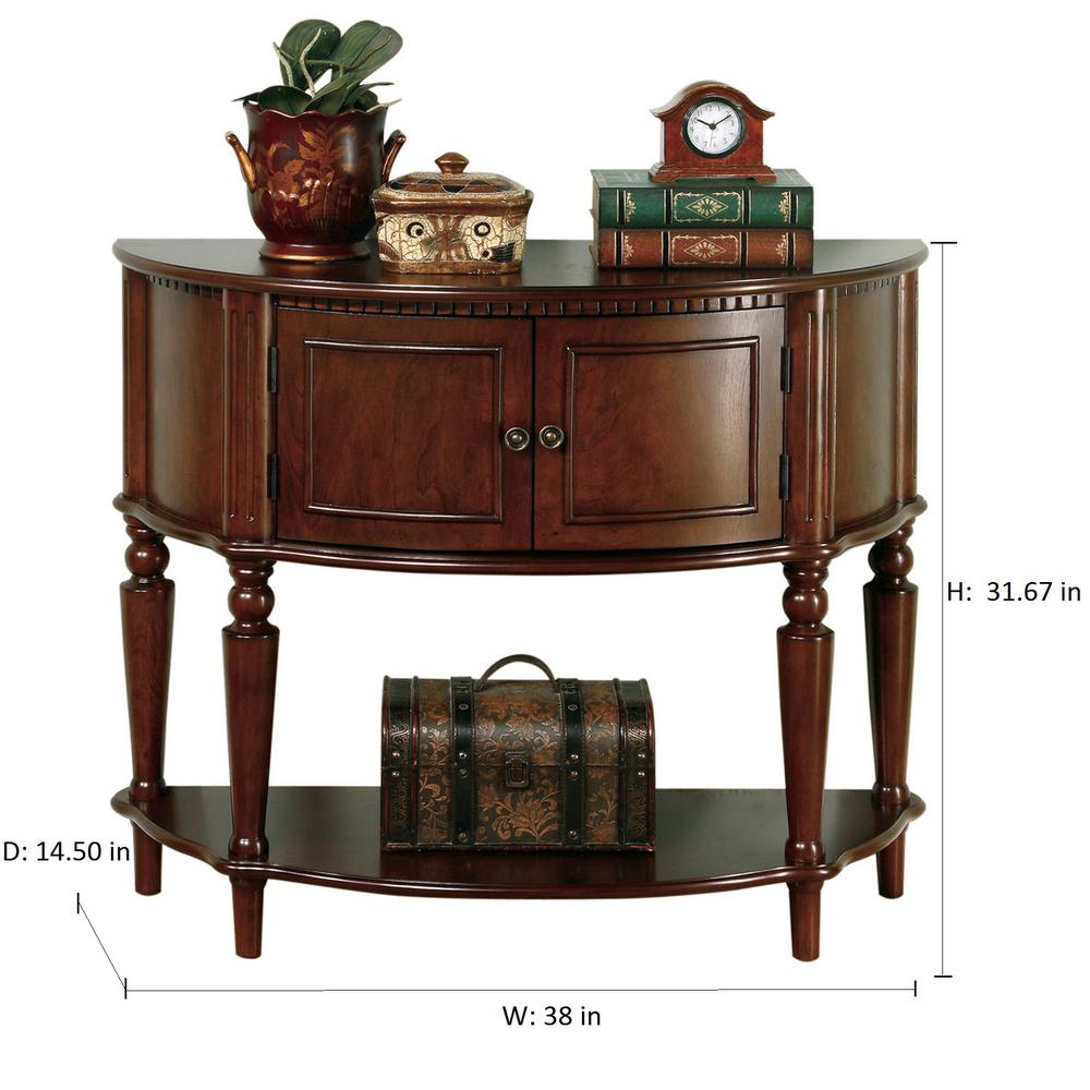 Black Finish Curved Console Sofa Entry Hall Table With Shelf Drawer ...