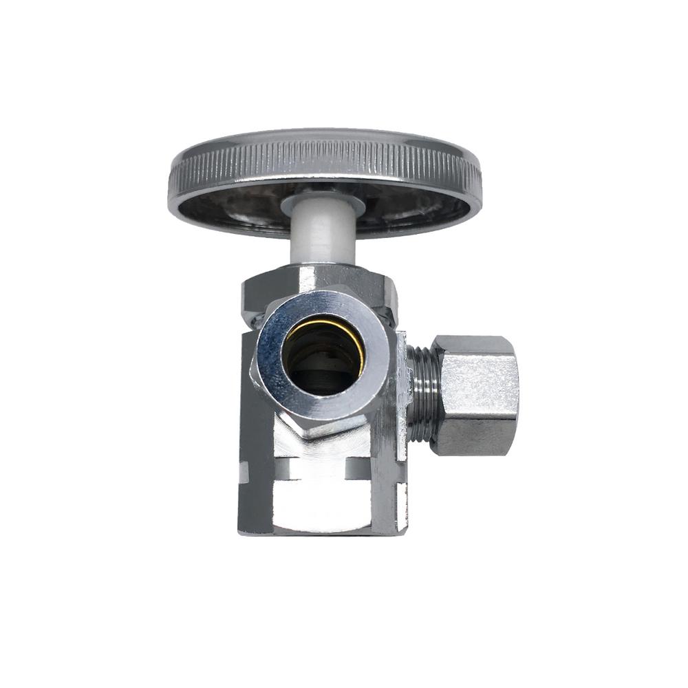 THEWORKS 1/2 in. FIP x 3/8 in. O.D. x 3/8 in. O.D. Multi-Turn Dual ...