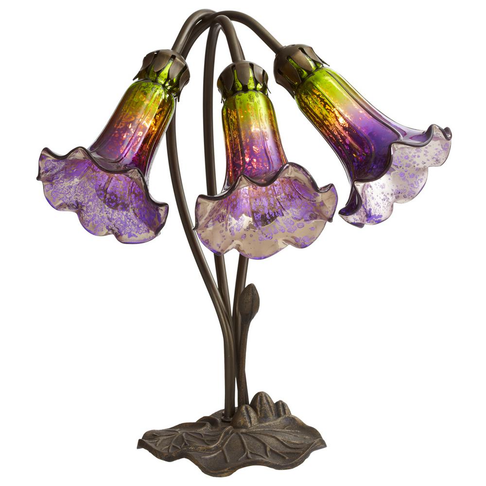 River of Goods 16 in. Multi-Colored Indoor Table Lamp with 3 Mercury ...