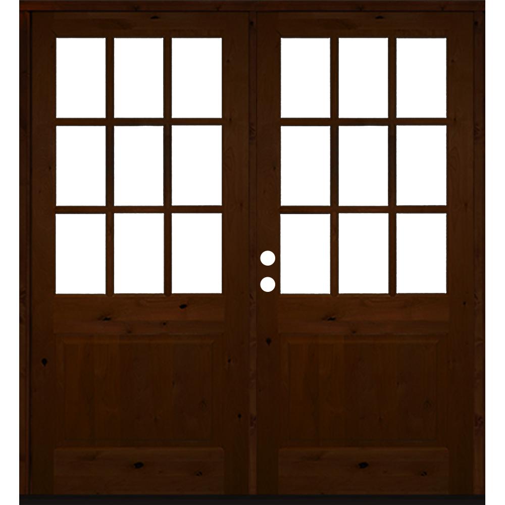 Krosswood Doors 72 in. x 80 in. Craftsman Knotty Alder Wood Clear 9 ...