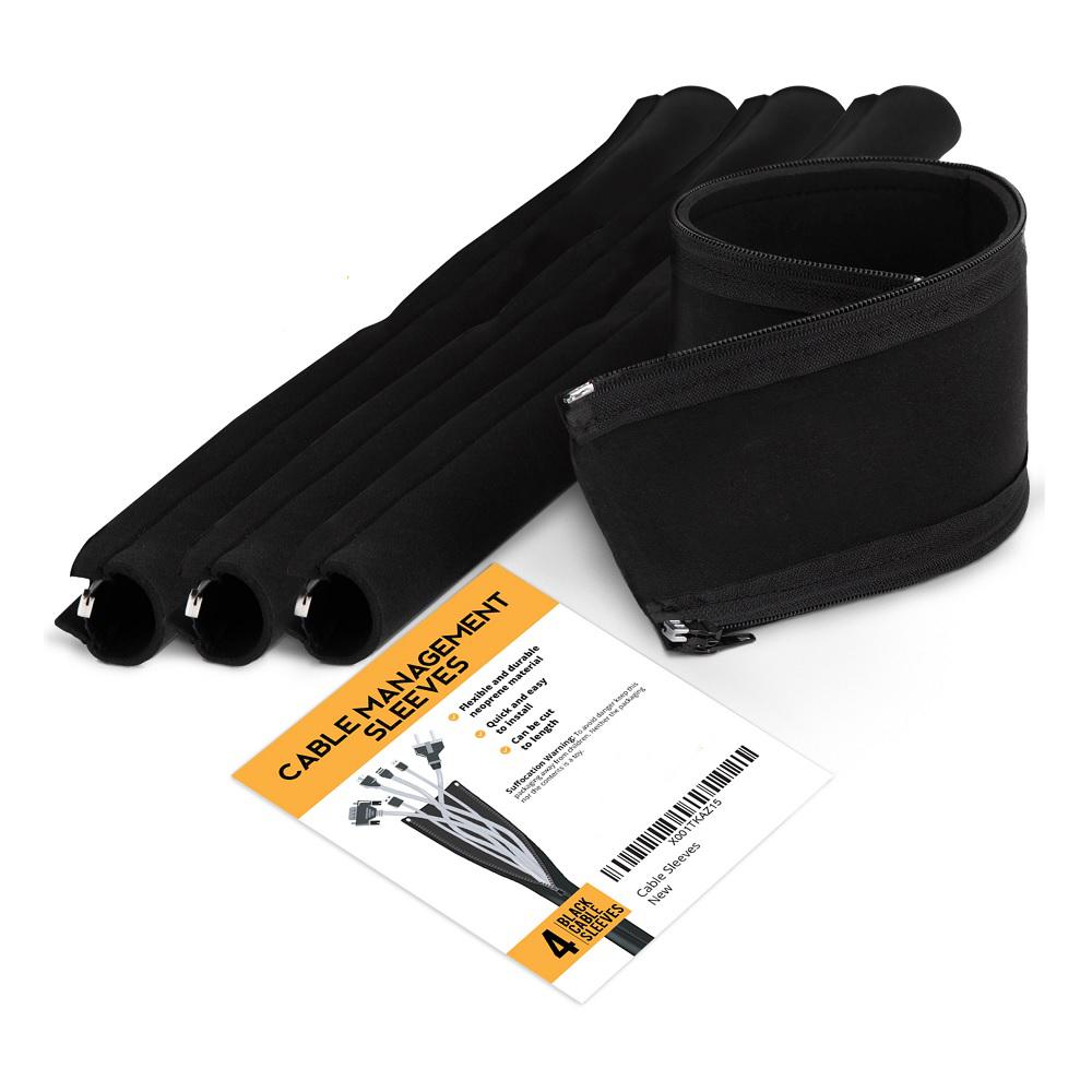 Stalwart Cable Management Sleeves in Black (4-Pack)-NNGSR100 - The Home ...
