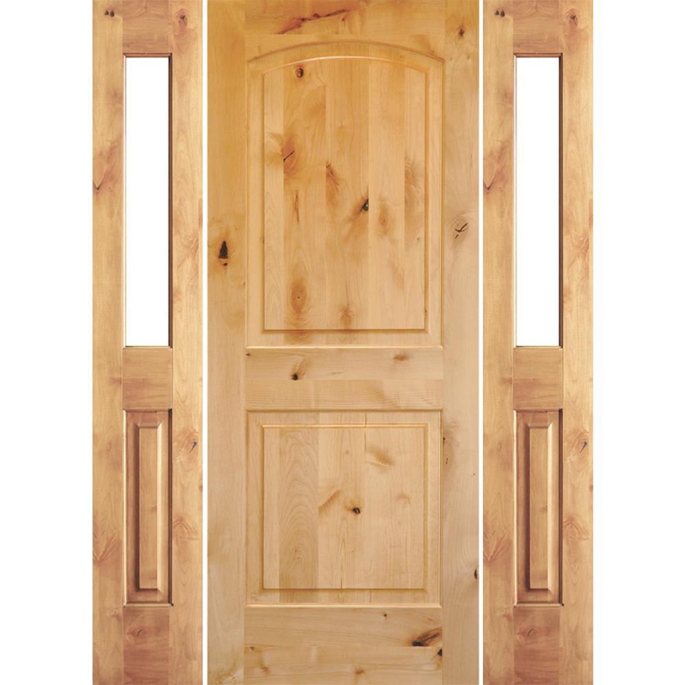 Krosswood Doors 58 in. x 80 in. Rustic Knotty Alder Arch Clear Stain ...