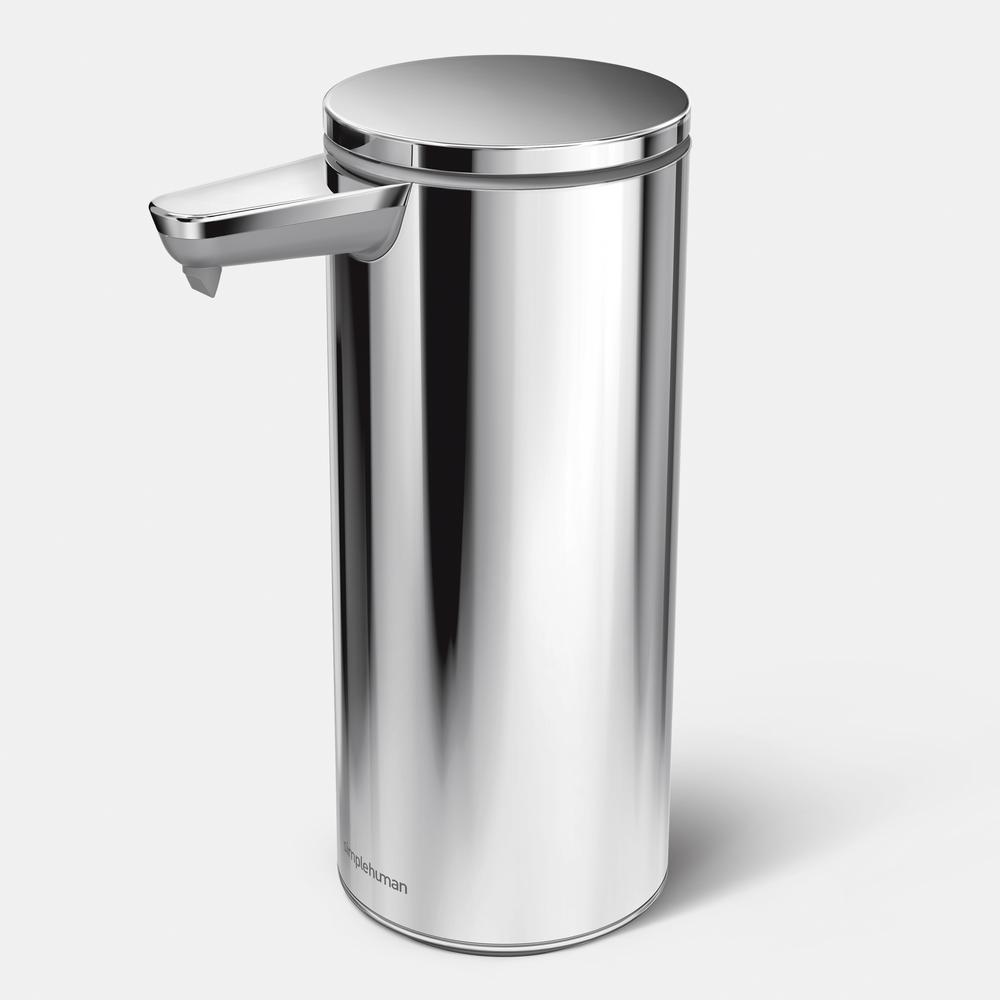 simplehuman 9 oz. Rechargeable Sensor Soap Pump in Polished Stainless ...