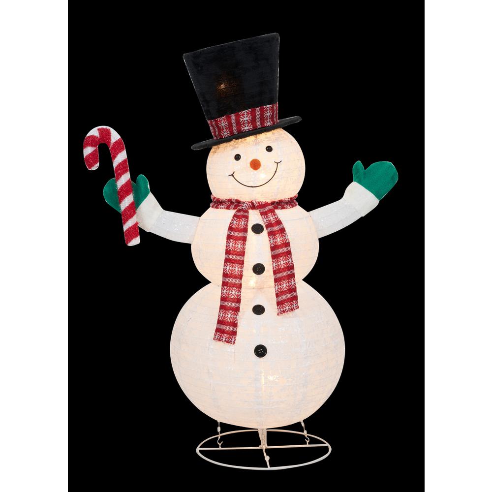 Everstar 60 in. White Light UL Pop-Up Snowman with Candy Cane Sculpture ...