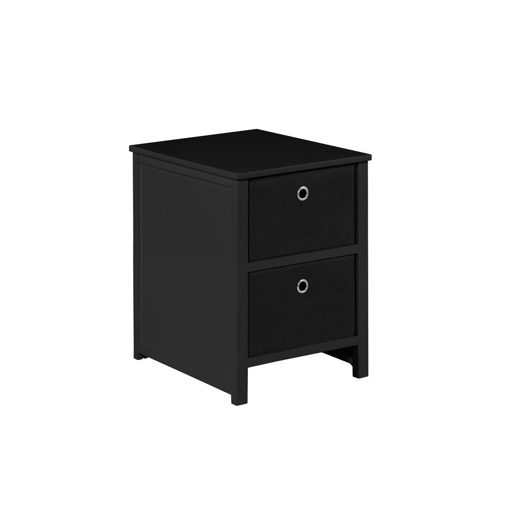 Achim EZ Home Solutions 2-Drawer Black Foldable Night Stand FFR101BK01 ...