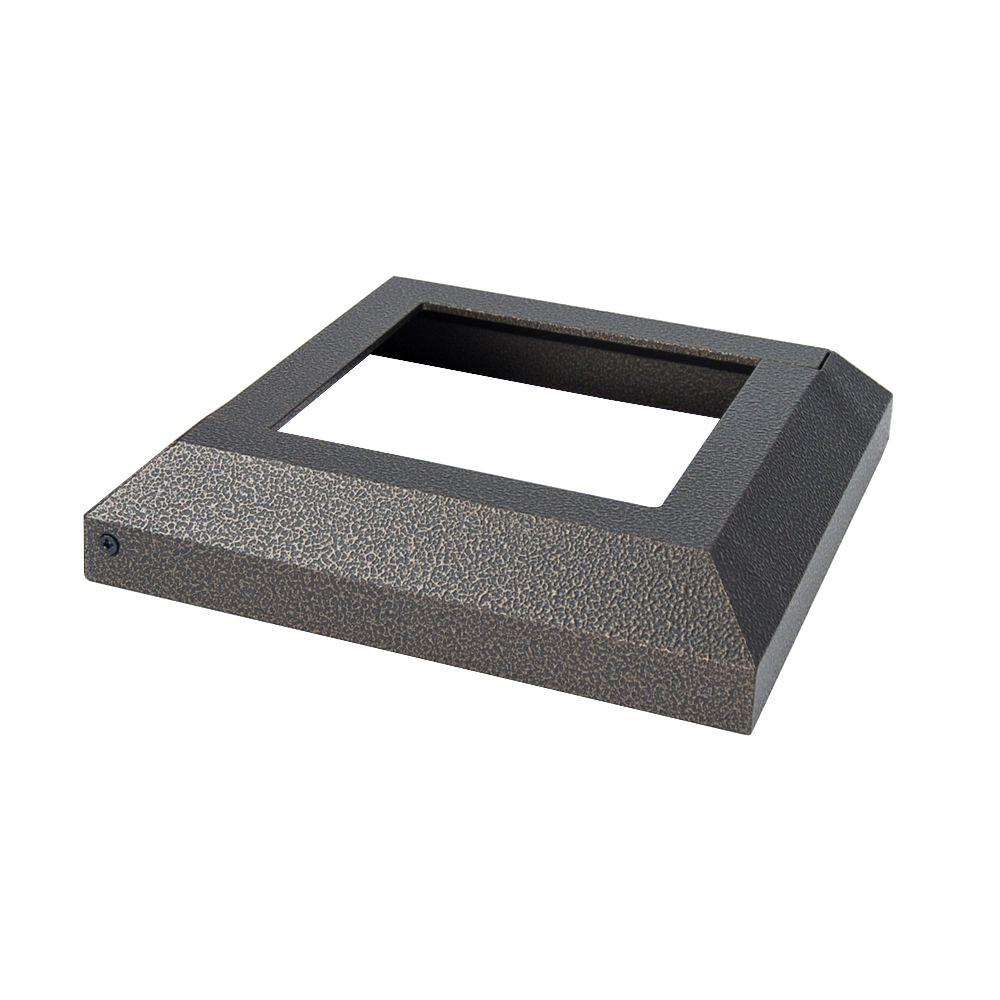 Fortress Accents 4 in. x 4 in. Black Sand Aluminum Deck Post Base Cover ...