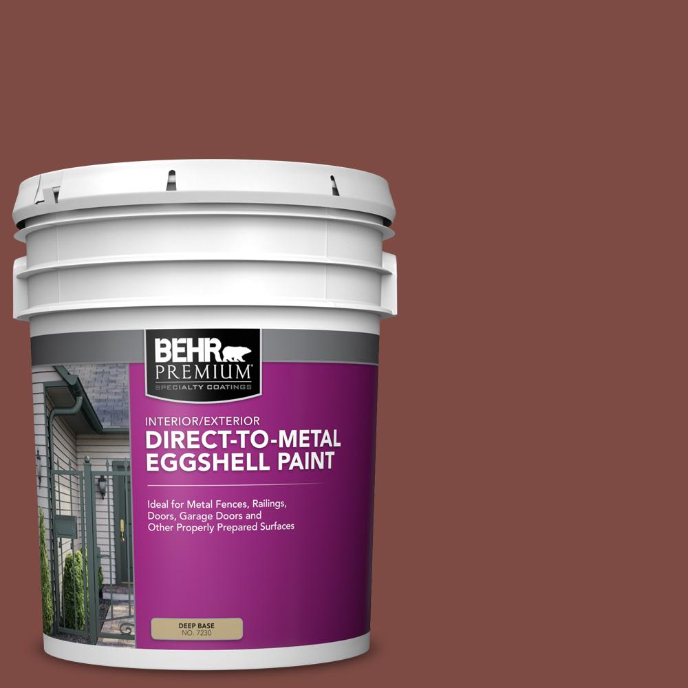 BEHR PREMIUM 5 gal. #PFC-02 Brick Red Eggshell Direct to Metal Interior ...