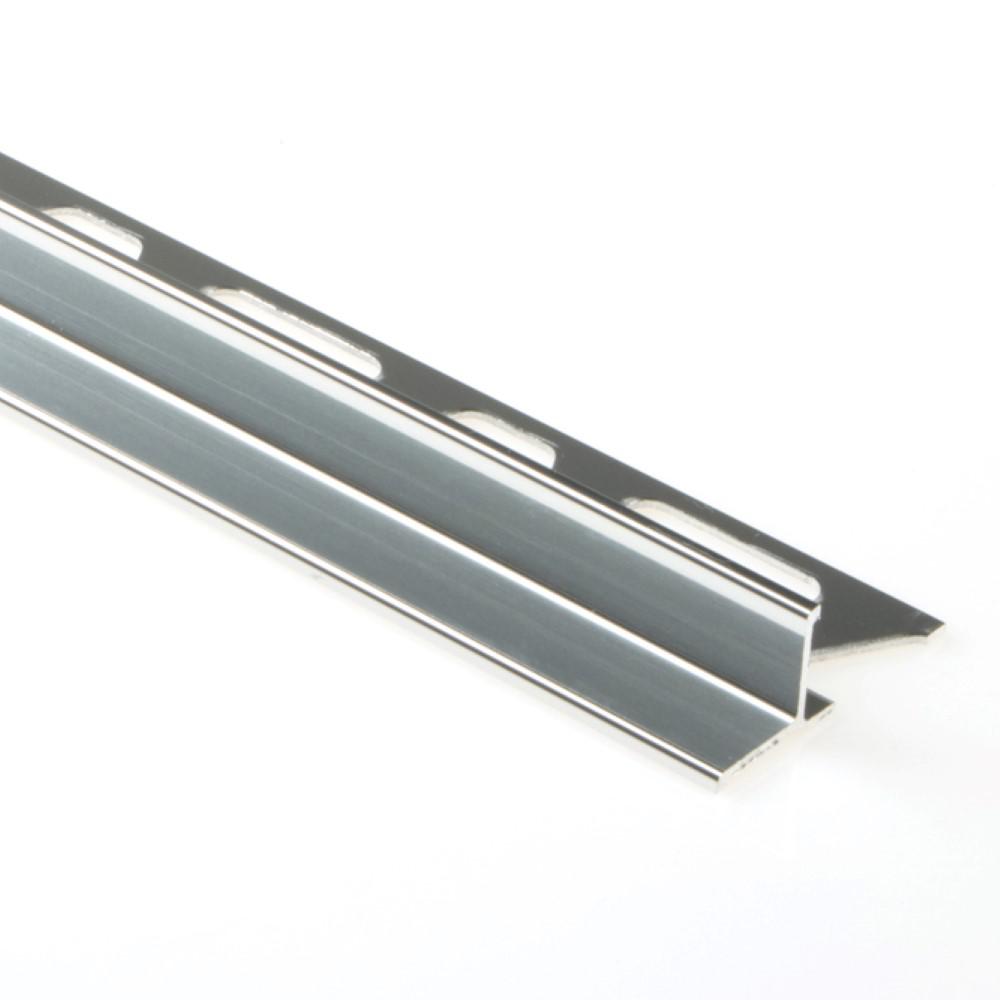 Schluter Vinpro-RO Brushed Chrome Anodized Aluminum 3/16 in. x 8 ft. 2 ...