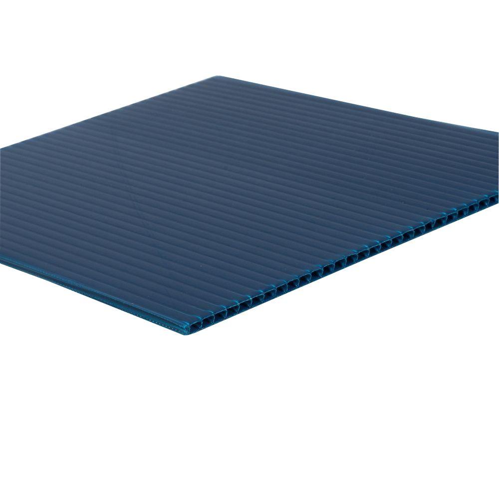 Unbranded 48 in. x 96 in. x 0.157 in. Navy Blue Corrugated Plastic ...