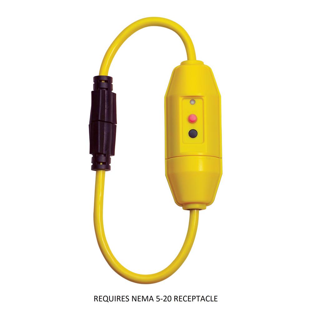 Leviton 20 Amp Portable GFCI with 3 ft. Cord Set, Black-GFA20-3LC - The ...