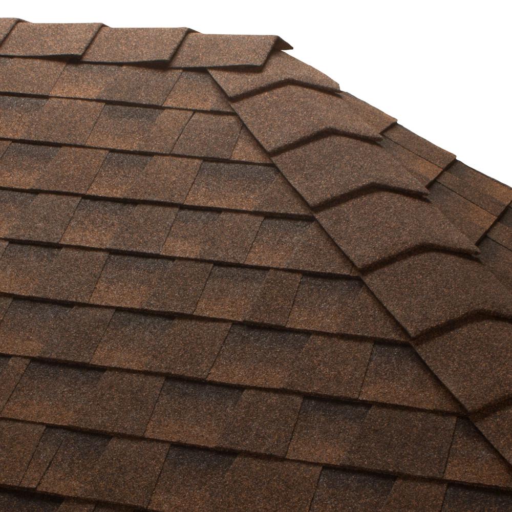 GAF TimberCrest 10 in. W Hickory/Sedona Sunset Bullnose Hip and Ridge ...