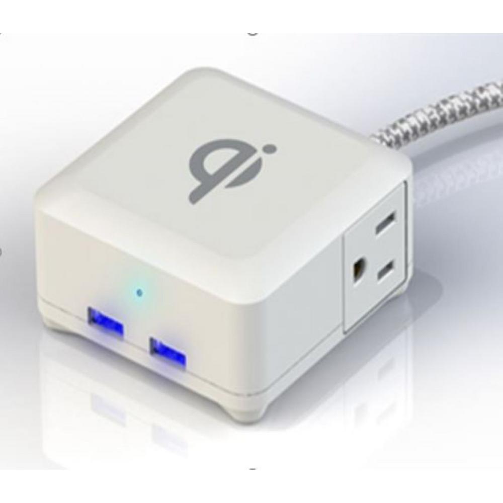 CyberPower 5 ft. 1 USB-A, 1 USB-C 2-Outlet Surge Protector with Qi ...