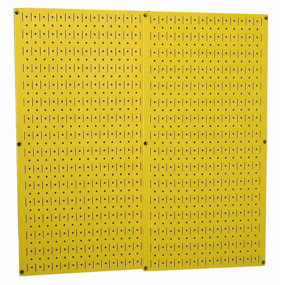 Wall Control 32 in. x 32 in. Overall Size Yellow Metal Pegboard Pack ...
