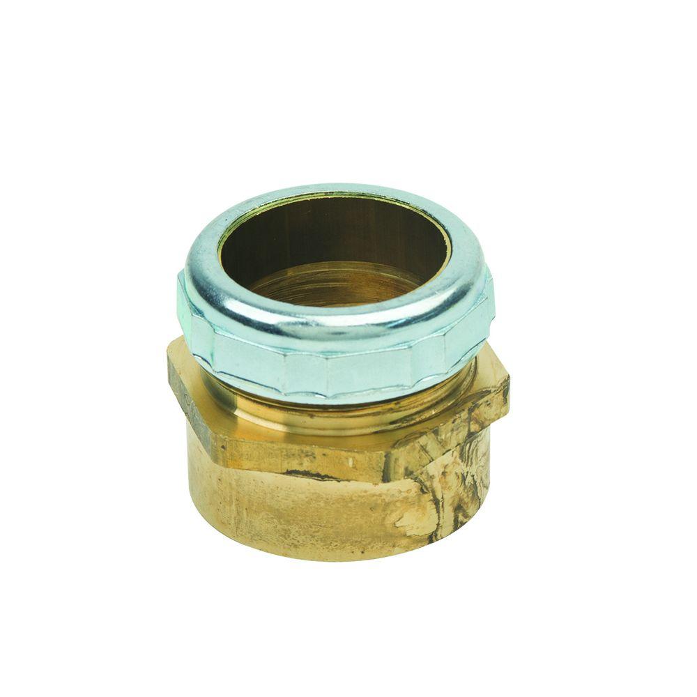 BrassCraft 1-1/4 in. O.D. Compression x 1-1/4 in. FIP Brass Waste ...