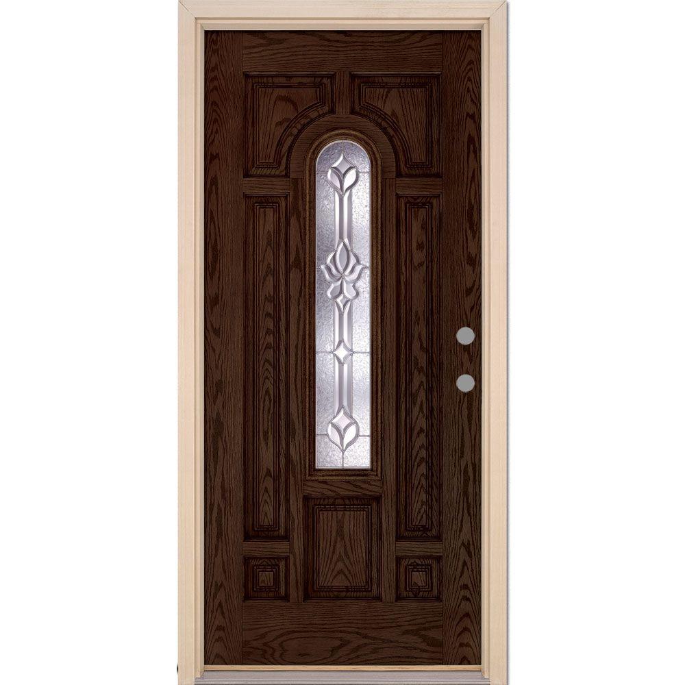 Feather River Doors 35.5 in. x 81.625 in. Medina Zinc Center Arch Lite ...