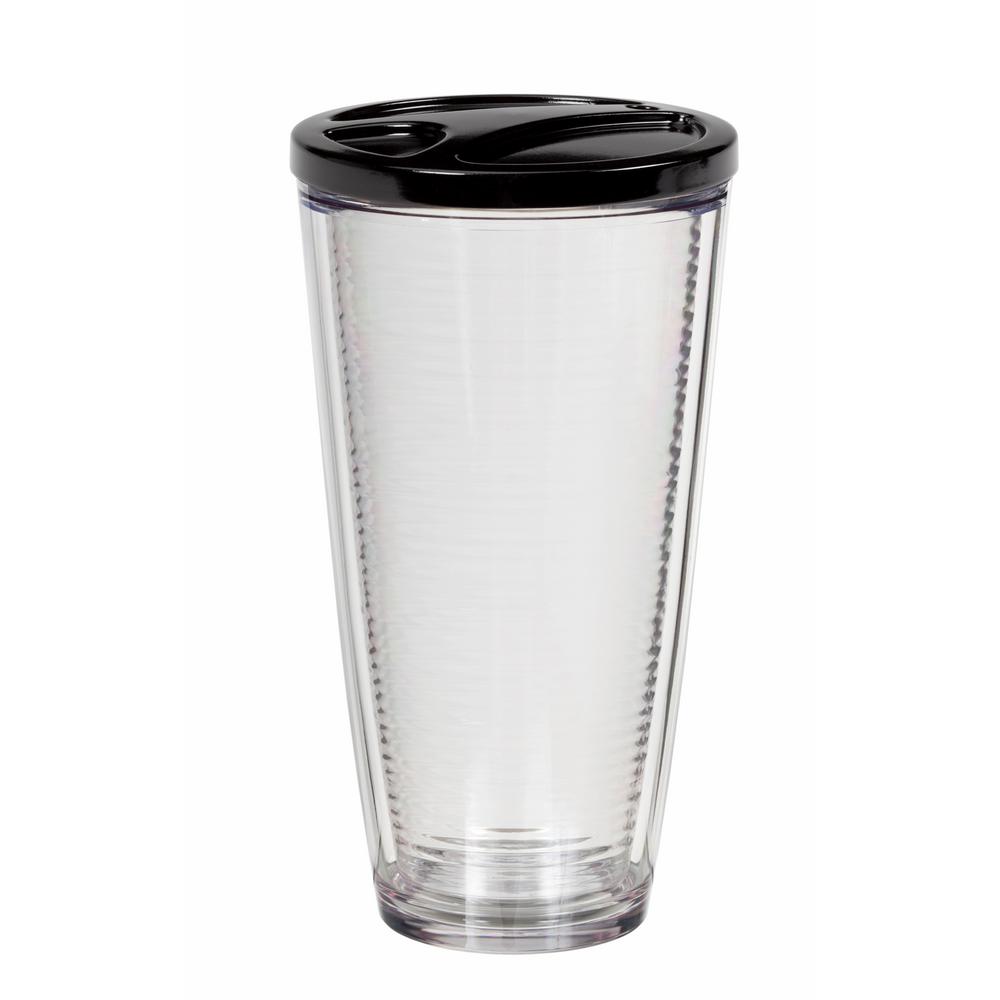 CreativeWare Insulated Clear Acrylic 22 oz. Tumbler Set with Matching ...