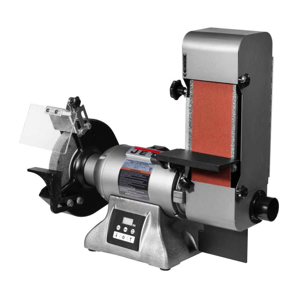 Jet Variable Speed Combination 8 in. Industrial Grinder and 4 in. x 36 ...
