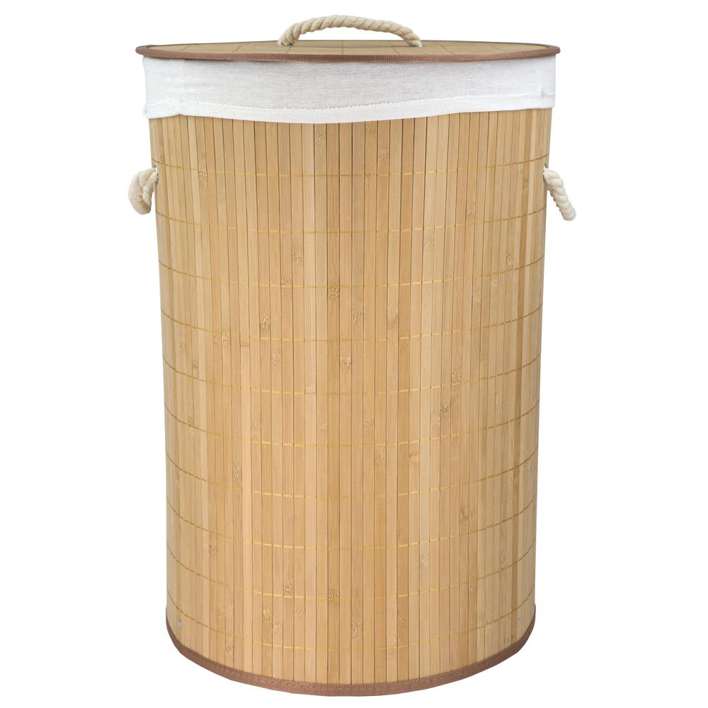 Home Basics Natural Bamboo Hamper-BH45098 - The Home Depot