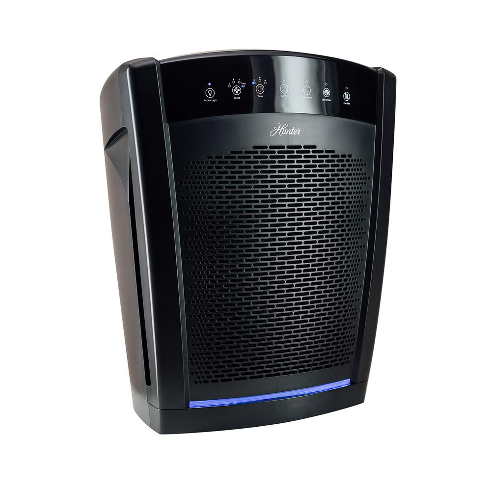 Hunter True HEPA Large Console Air Purifier-HP800BL - The Home Depot