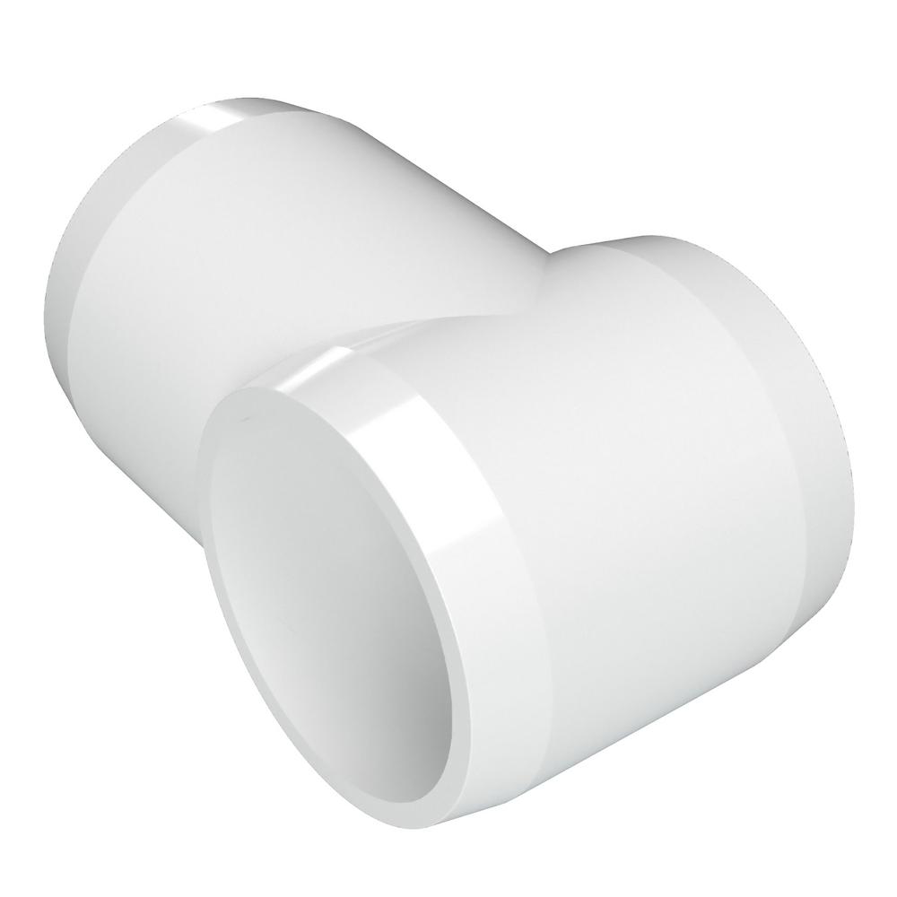 Formufit 1-1/2 in. Furniture Grade PVC Slip Sling Tee in White (4-Pack ...