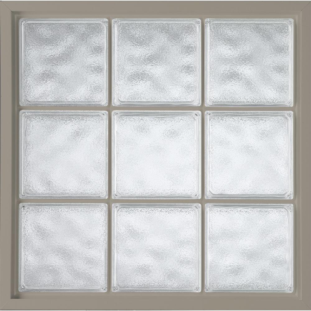 Hy-Lite 47 in. x 47 in. Acrylic Block Fixed Vinyl Glass Block Window in ...