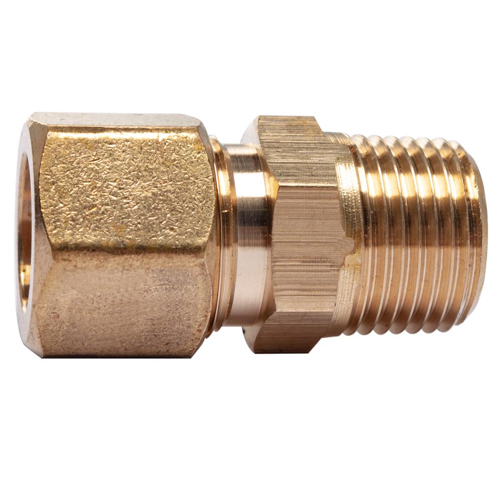 LTWFITTING 1/2 in. O.D. Comp x 3/8 in. MIP Brass Compression Adapter ...