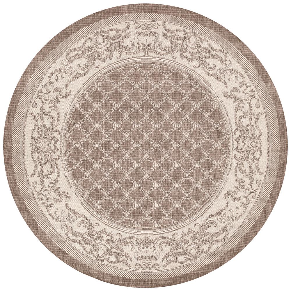 Couristan Recife Garden Lattice Cocoa Natural 9 ft. x 9 ft. Round ...