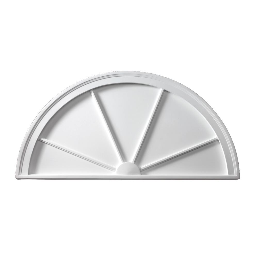 Fypon 48 in. x 24 in. x 1-3/4 in. Polyurethane Half Round Spoked ...