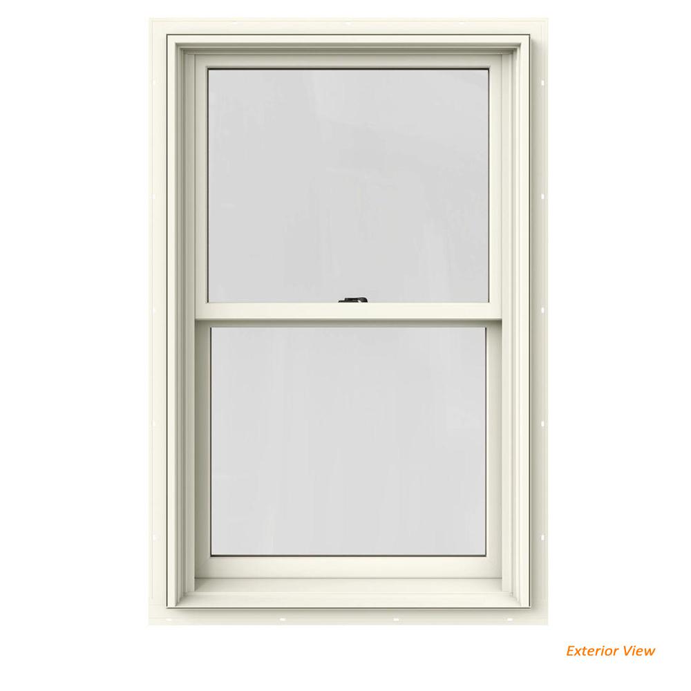 JELD-WEN 25.375 in. x 40 in. W-2500 Series Cream Painted Clad Wood ...