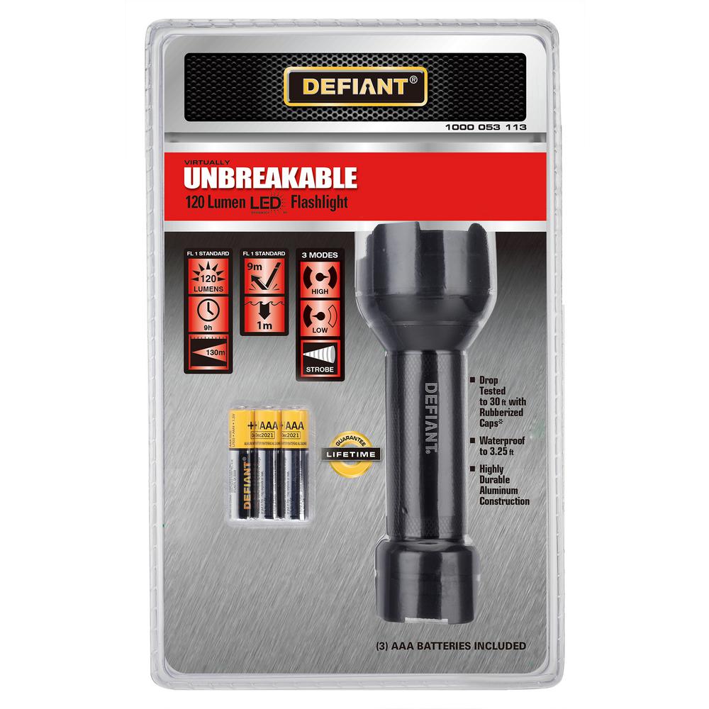 Defiant 3AAA LED Unbreakable Flashlight-HD1516 - The Home Depot