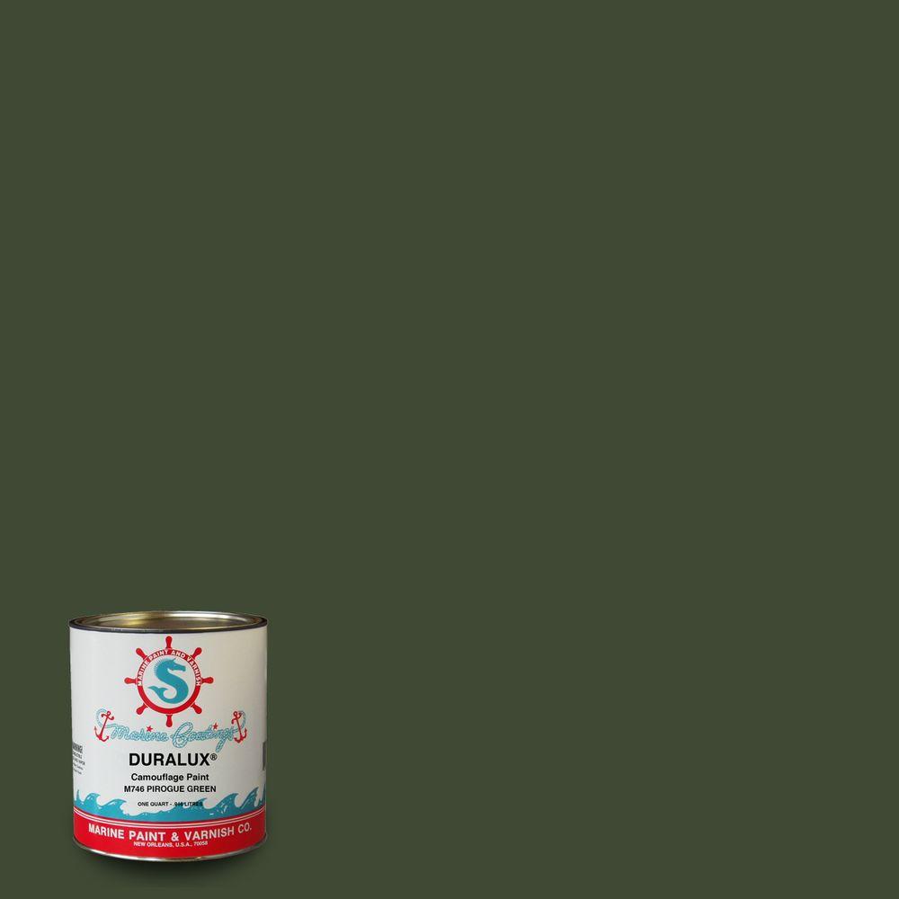 Duralux Marine Paint 1 qt. Camouflage Pirogue Green Marine Flat Enamel ...