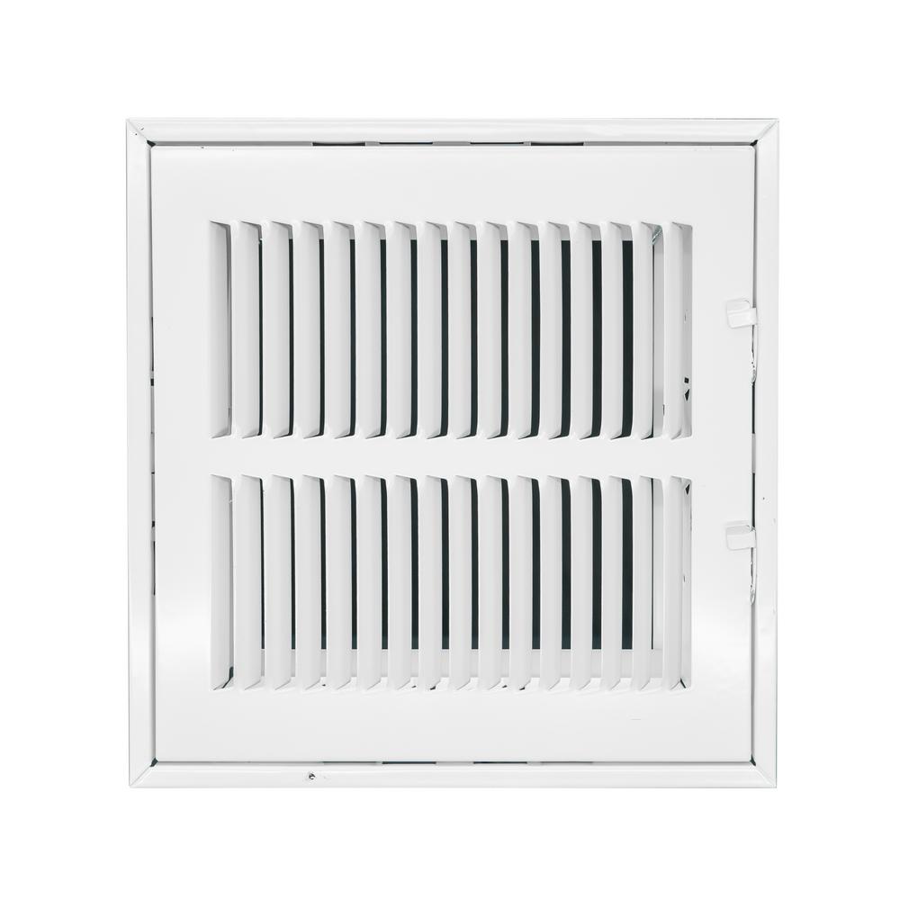 Venti Air 12 in. x 8 in. White Flat Return Air Steel Grille-HRG1208 ...