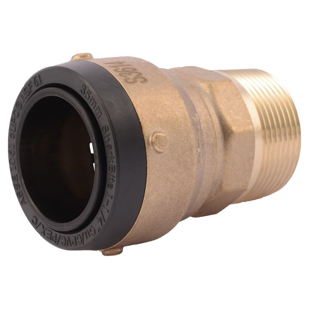 Sharkbite 1 1 4 In Brass Push To Connect X Male Pipe Thread Adapter