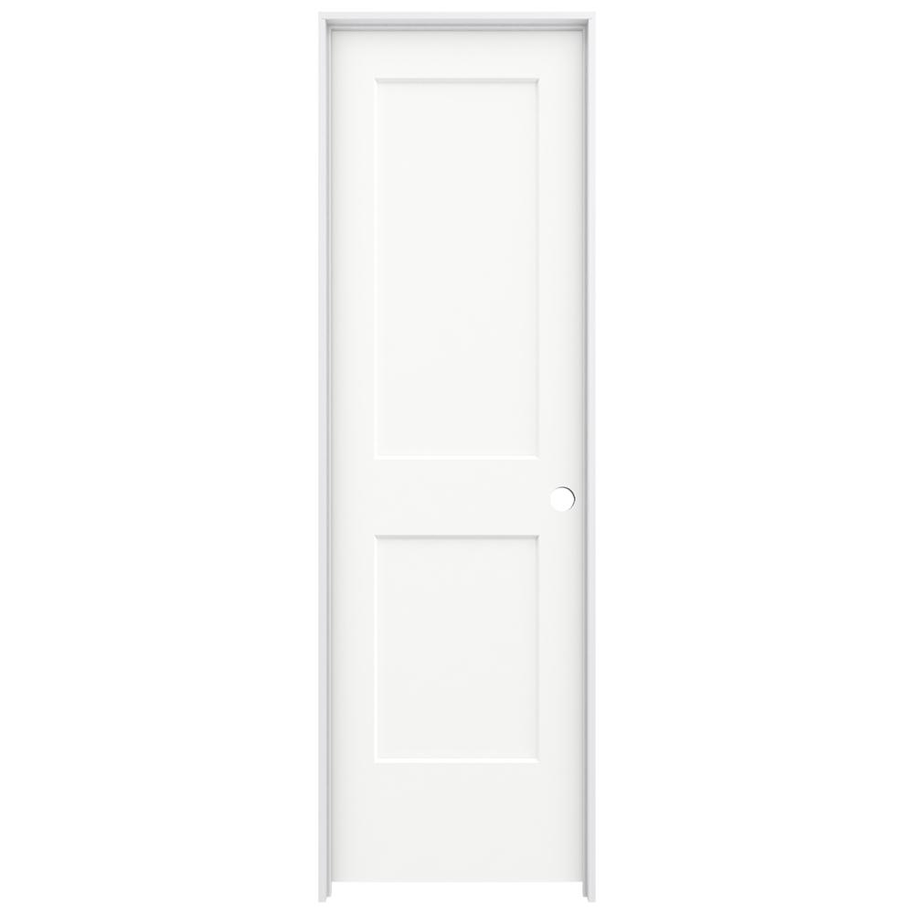 JELD-WEN 24 in. x 80 in. Monroe White Painted Left-Hand Smooth Solid ...