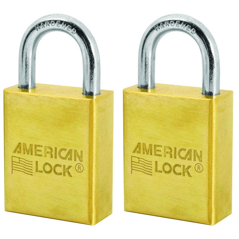 Master Lock 1-9/16 in. Solid Brass Padlock (2-Pack)-A40T - The Home Depot