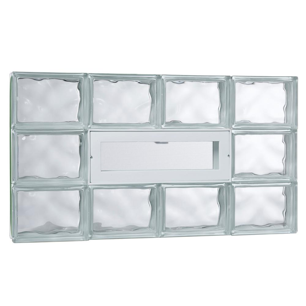 TAFCO WINDOWS 31 in. x 17.25 in. x 3.125 in. Wave Pattern Glass Block ... TAFCO WINDOWS 31 in. x 17.25 in. x 3.125 in. Wave Pattern Glass Block ...