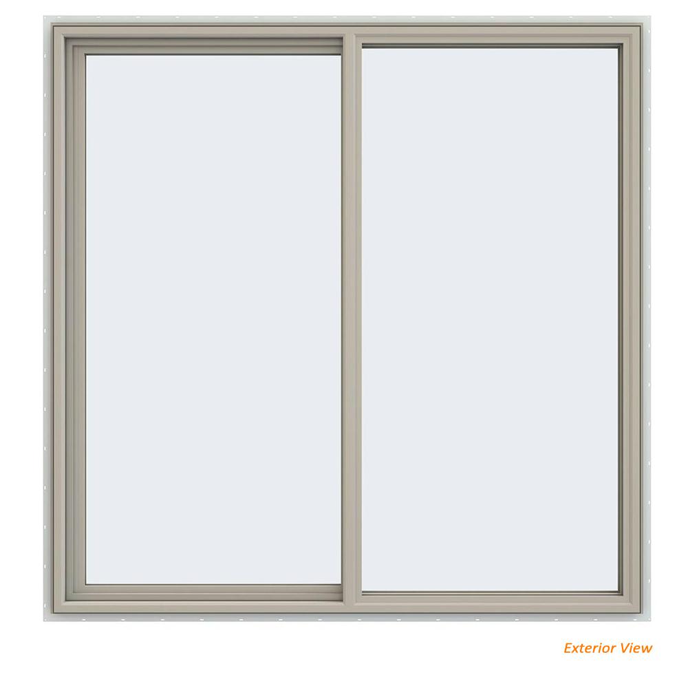JELD-WEN 59.5 in. x 59.5 in. V-4500 Series Desert Sand Vinyl Left ...