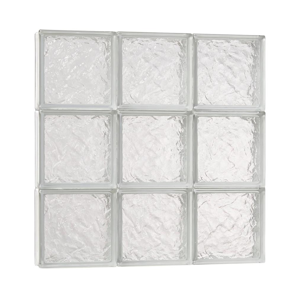 TAFCO WINDOWS 23.25 in. x 23.25 in. x 3.125 in. Ice Pattern Solid Glass ...