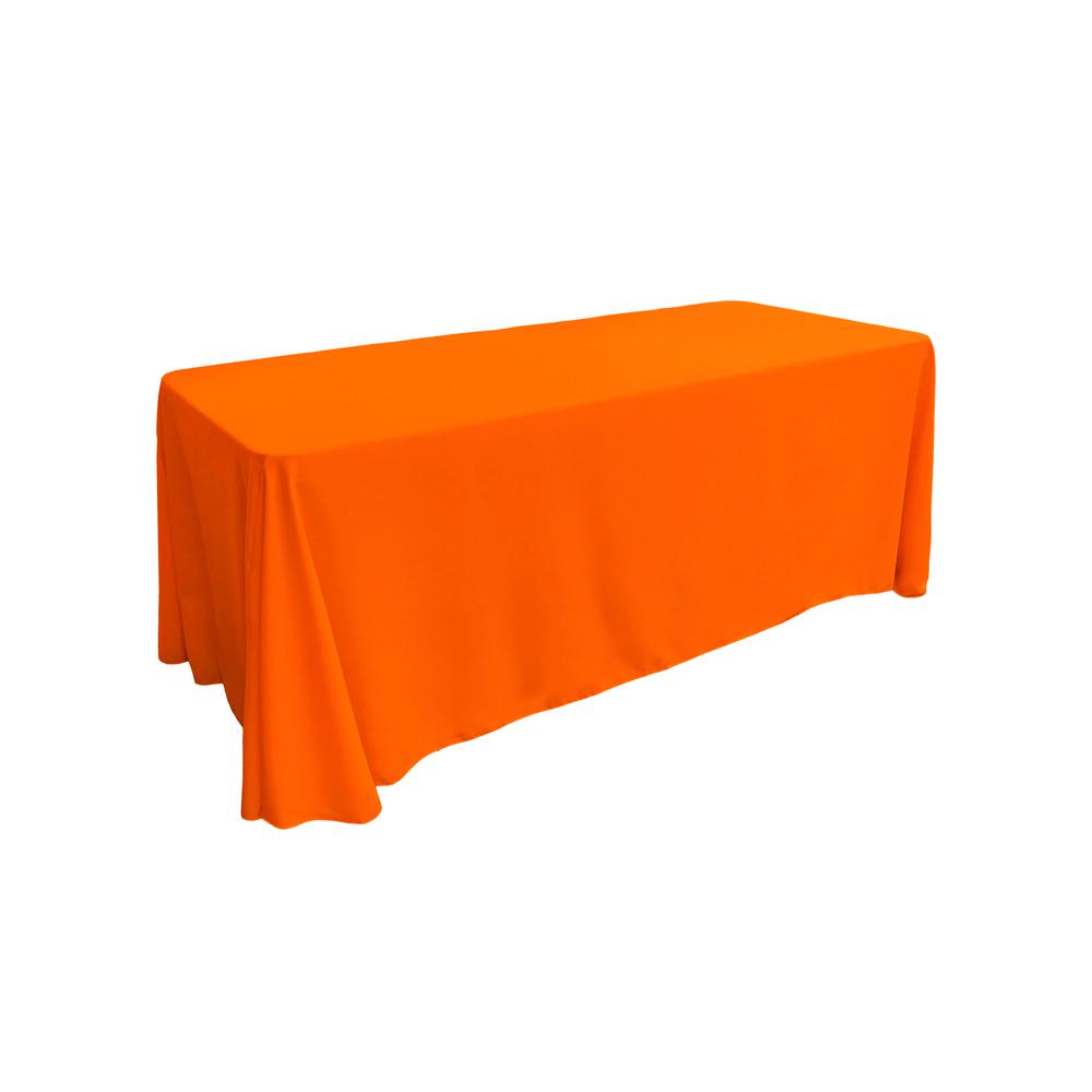 LA Linen 90 in. x 132 in. Orange Polyester Poplin Rectangular ...