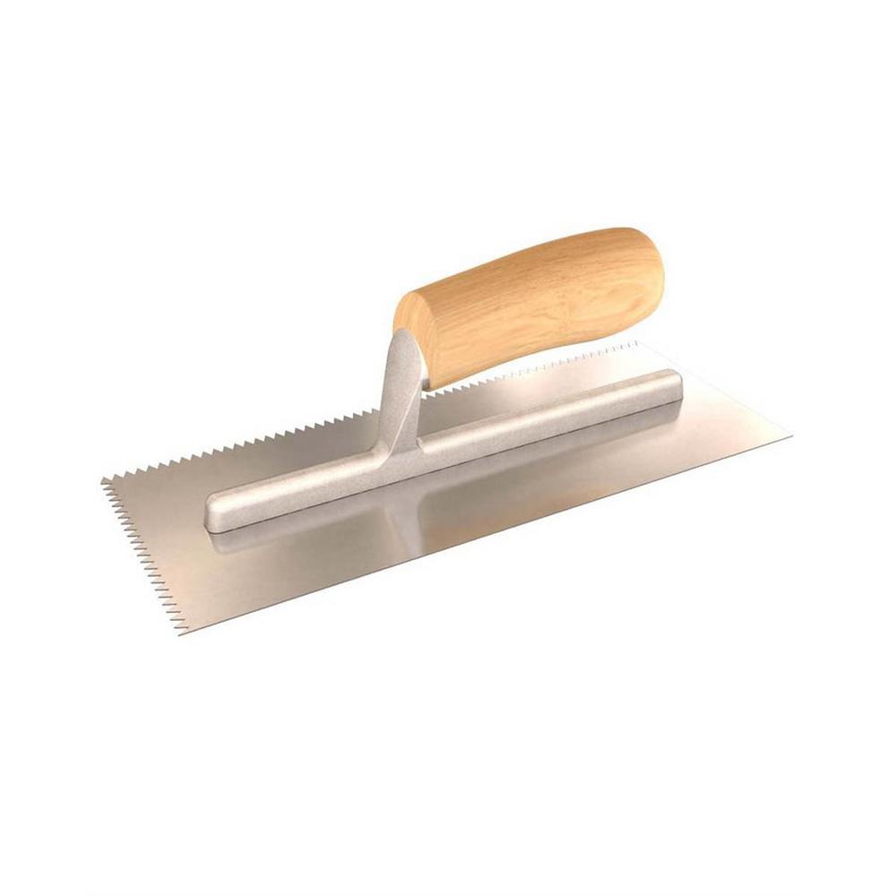Bon Tool 11 in. x 4-1/2 in. U-Notched Trowel with Notch Size 1/8 in. x ...