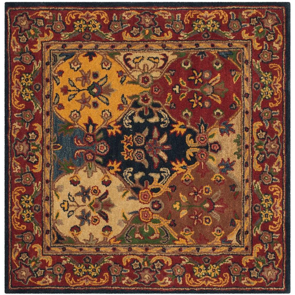 Safavieh Heritage Multi/Burgundy 4 ft. x 4 ft. Square Area Rug-HG911A ...