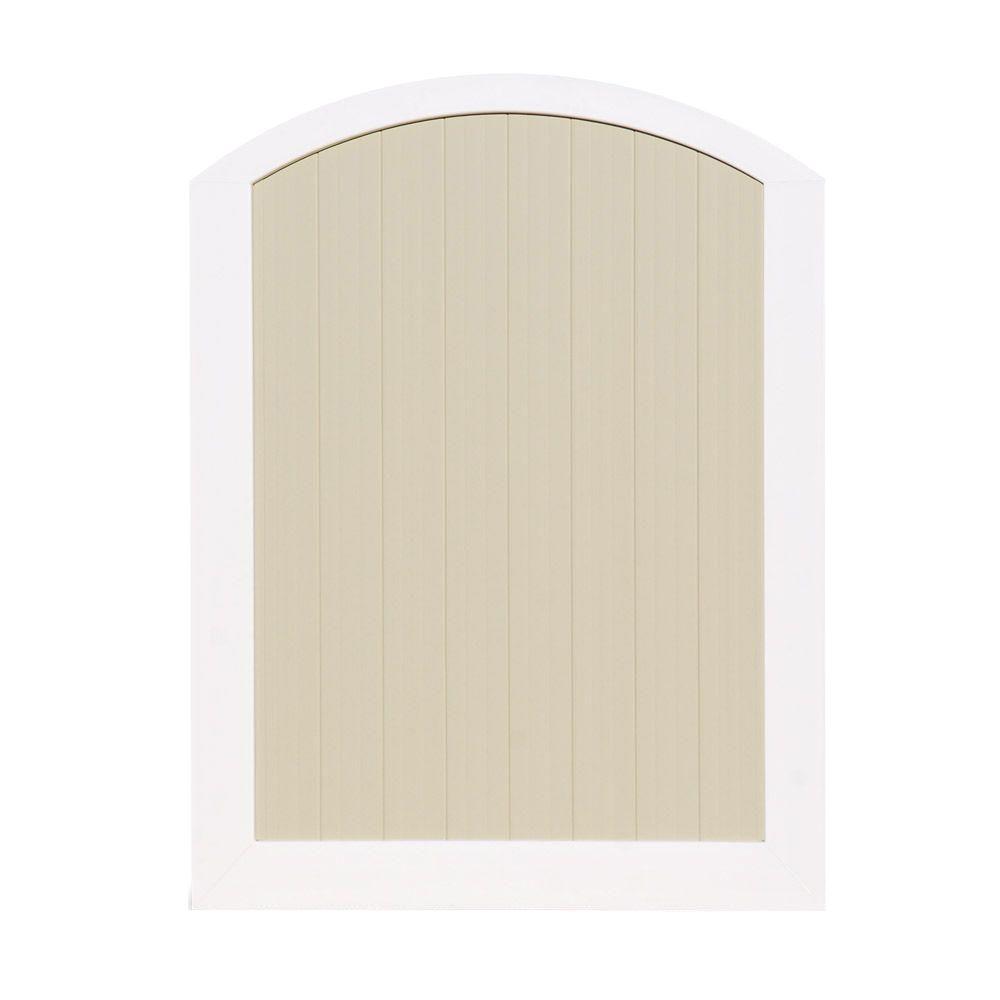 Veranda Pro Series 4 ft. W x 6 ft. H White/Beige Vinyl Woodbridge ...