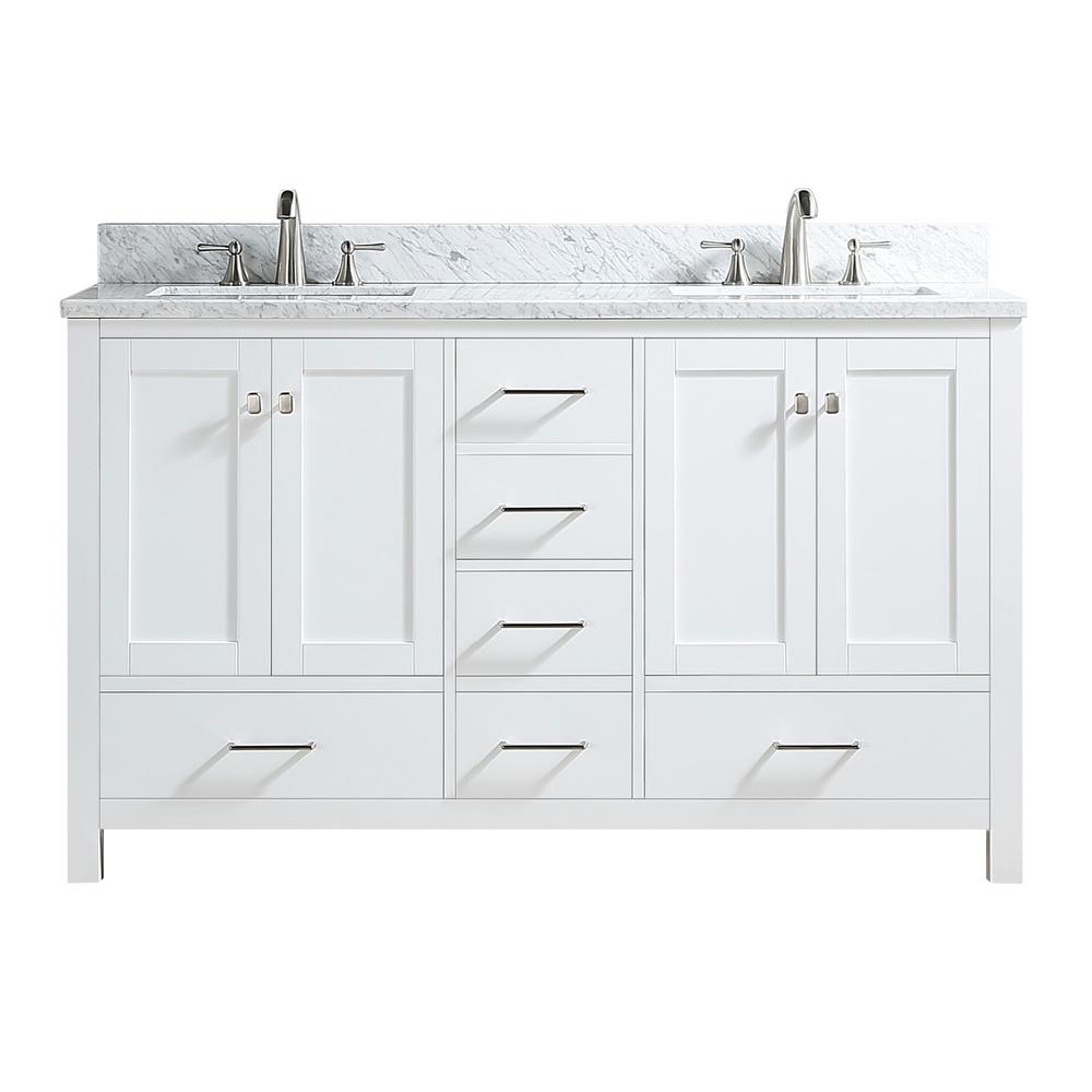 matrix decor 60 in. W x 36.2 in. H x 22 in. D Bathroom Vanity in White ...